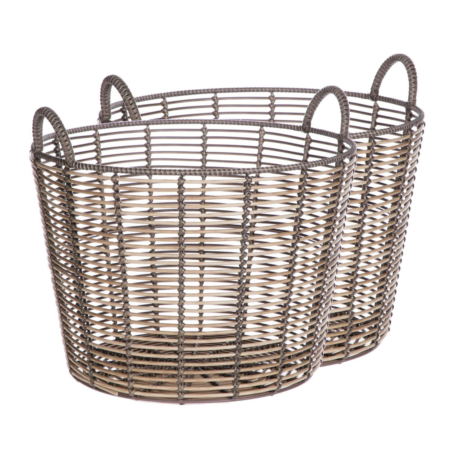 One Allium Way® Extra Large Round Poly Rattan Storage Basket with ...