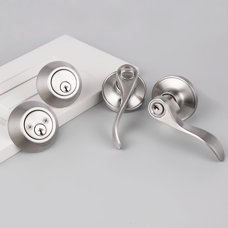 Probrico Complete Entry Lever Set with Double Cylinder Deadbolt ...