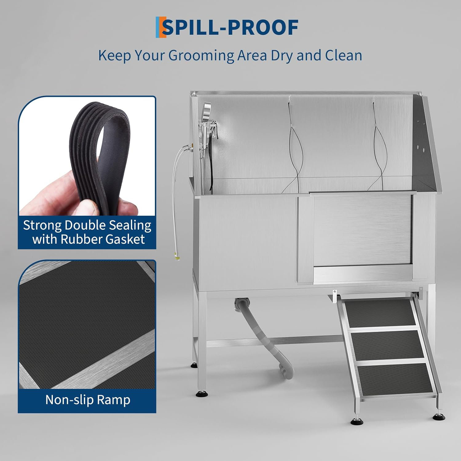 gaomon 50 Inch Dog Washing Station, Stainless Steel Dog Bathtub with ...