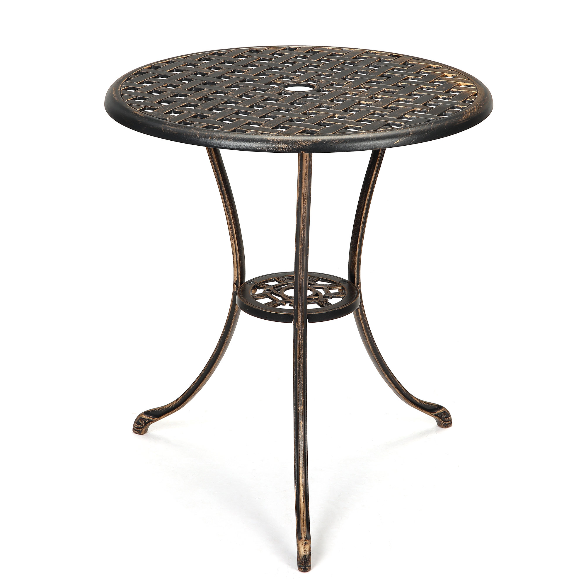 Charlton Home® 24" Round Patio Bistro Table Outdoor Coffee Table Cast ...