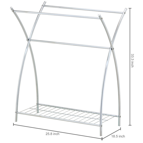 MyGift 2 Bar Stainless Steel Freestanding Blanket Quilt Rack | Wayfair