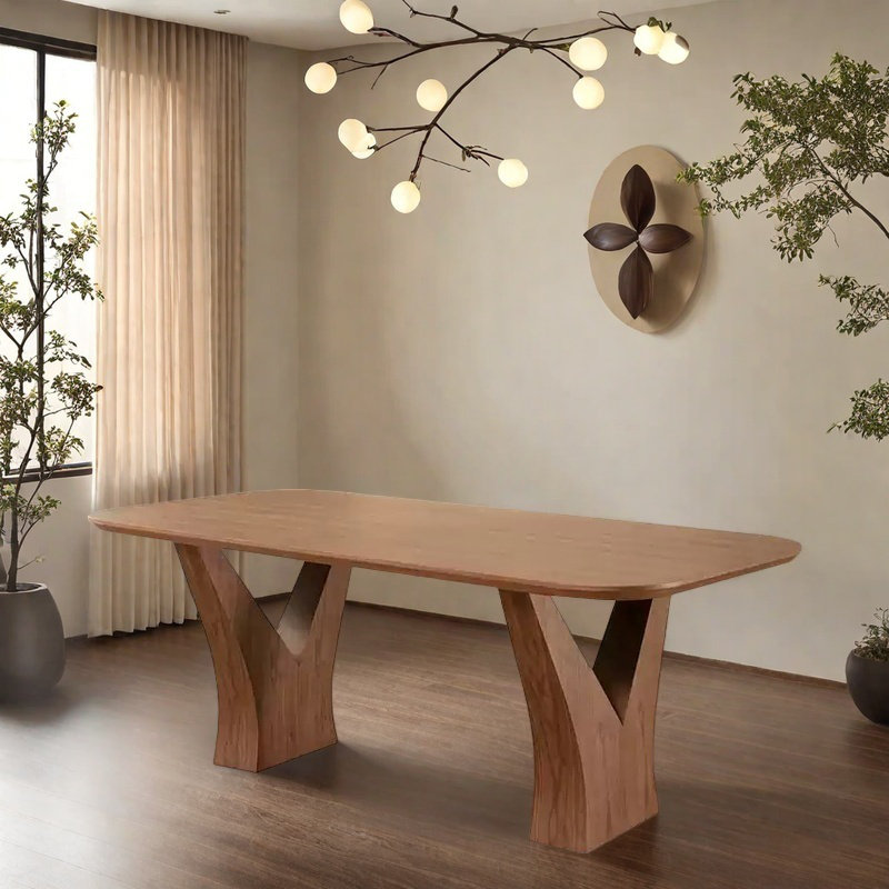 ACMISH Solid Wood Multilayer Dining Table. | Wayfair