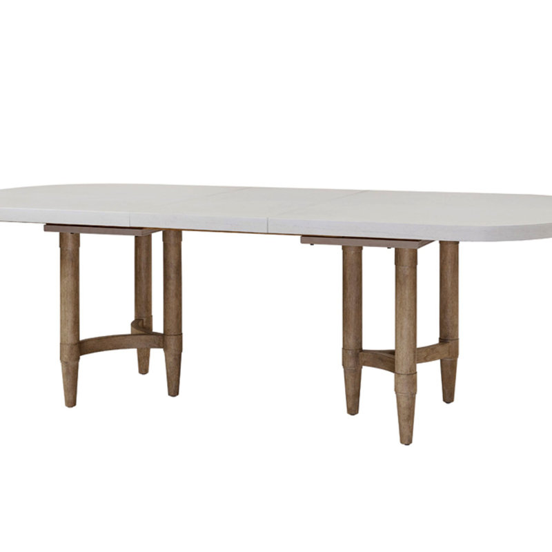Red Barrel Studio® Triad Double Pedestal Dining Table With Leaf | Wayfair