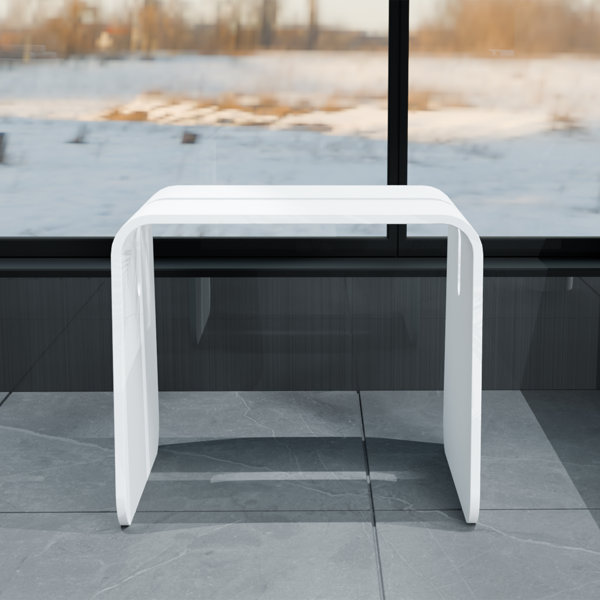 HOME ART Ha8801-mw Solid Surface Shower Stool Matte White Minimalist ...