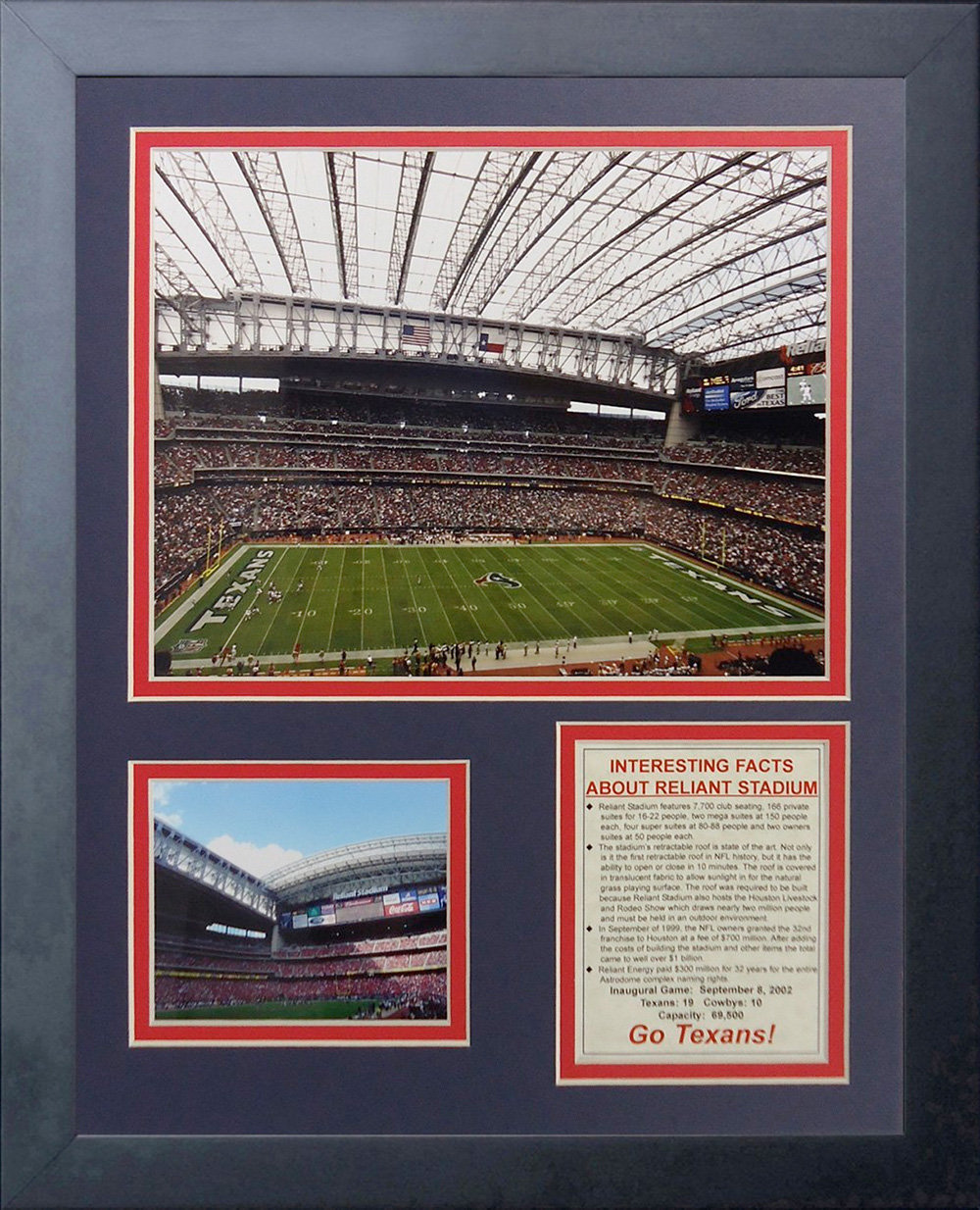 Legends Never Die Houston Texans Reliant Stadium Framed Memorabili ...