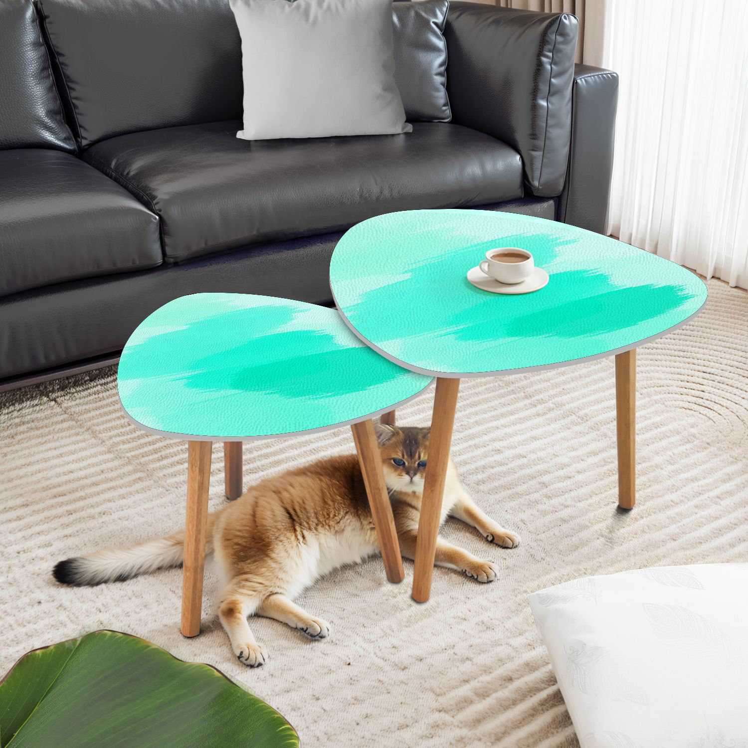 George Oliver Triangle Nesting Coffee Table Set of 2 abstract ...