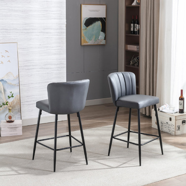 Corrigan Studio Cayenne Upholstered 69cm Counter Stool with Metal Frame ...