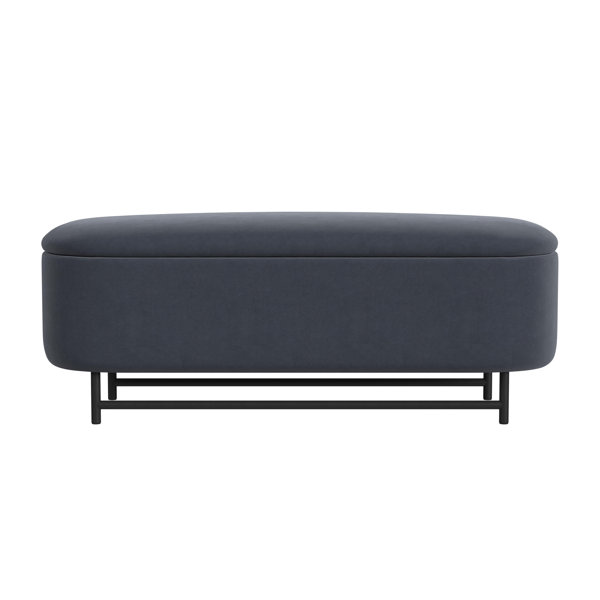 Homepop Ellipse Storage Bench With Metal Legs - Cream Boucle With Yarns ...