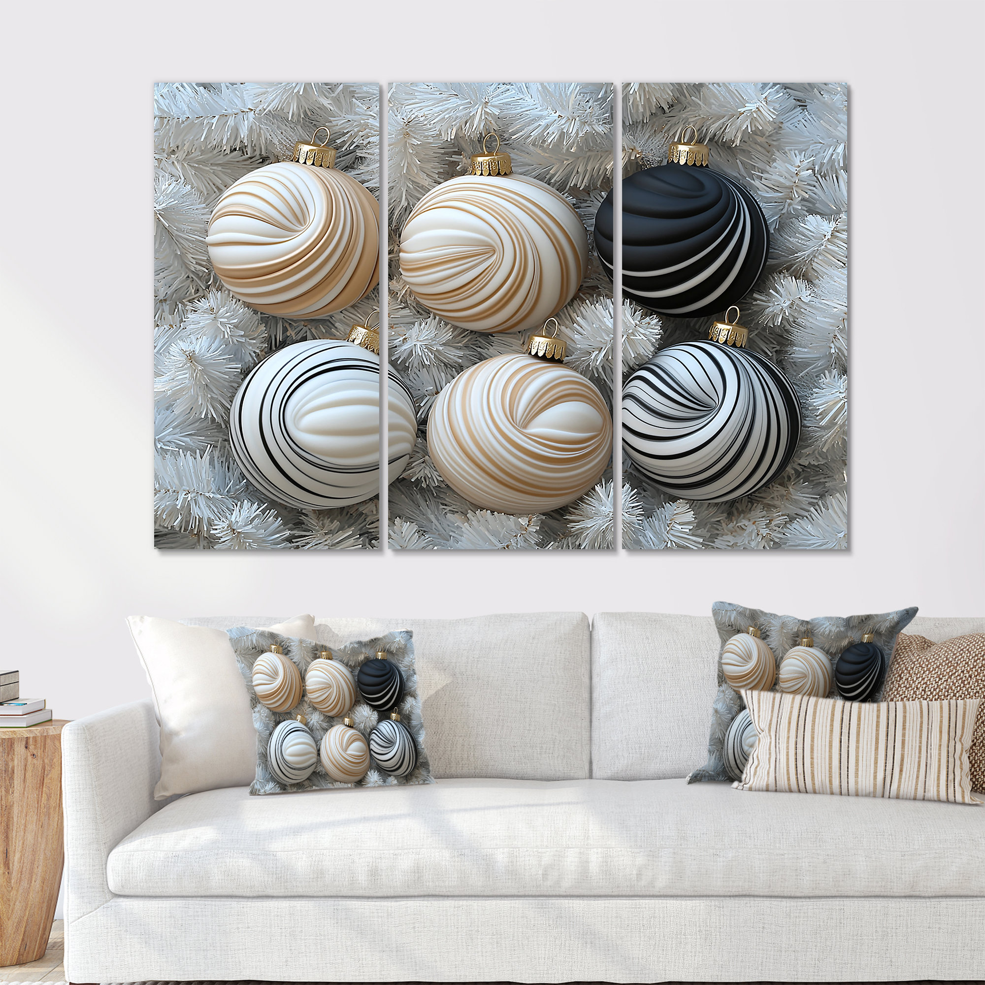 Alcott Hill Gold And Black Christmas Peppermint Swirl - Christmas Wall ...