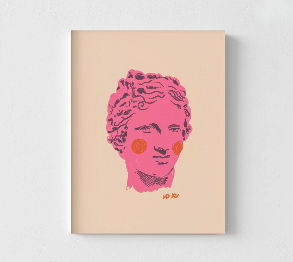 WeFrameArt Ancient Sculpture Modern Girly Decor Idea, Basement Pink ...