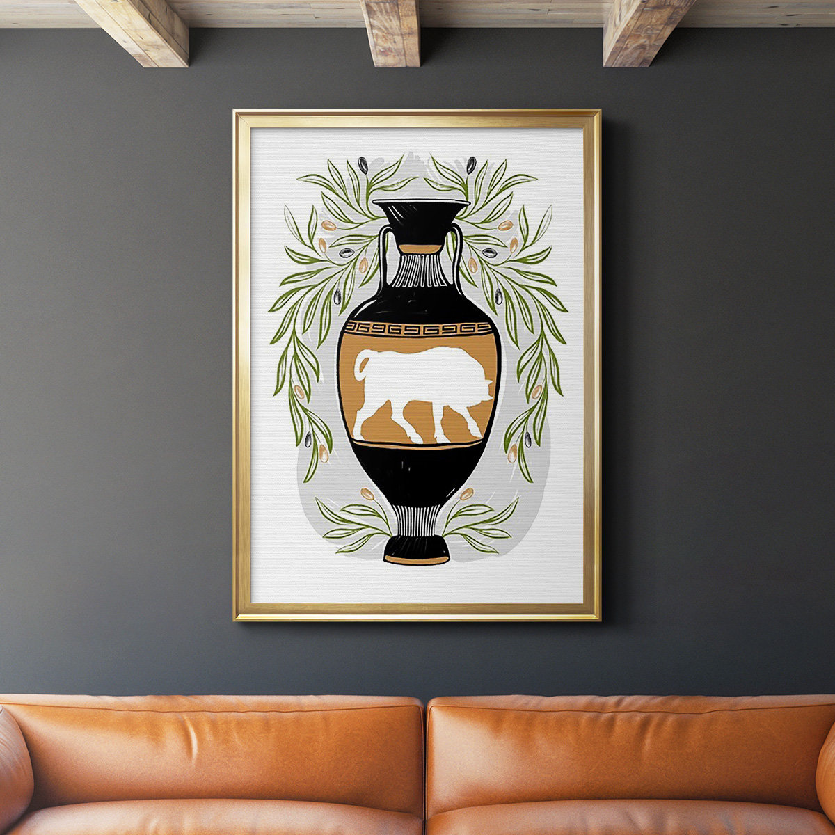 Red Barrel Studio Greek Vases IV Premium Framed Print - Ready To Hang ...
