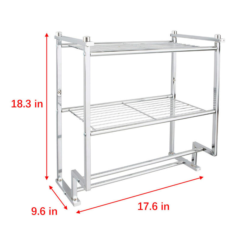 Rebrilliant 2 Tier Wall Mounting Bathroom Rack with Towel Bars | Wayfair