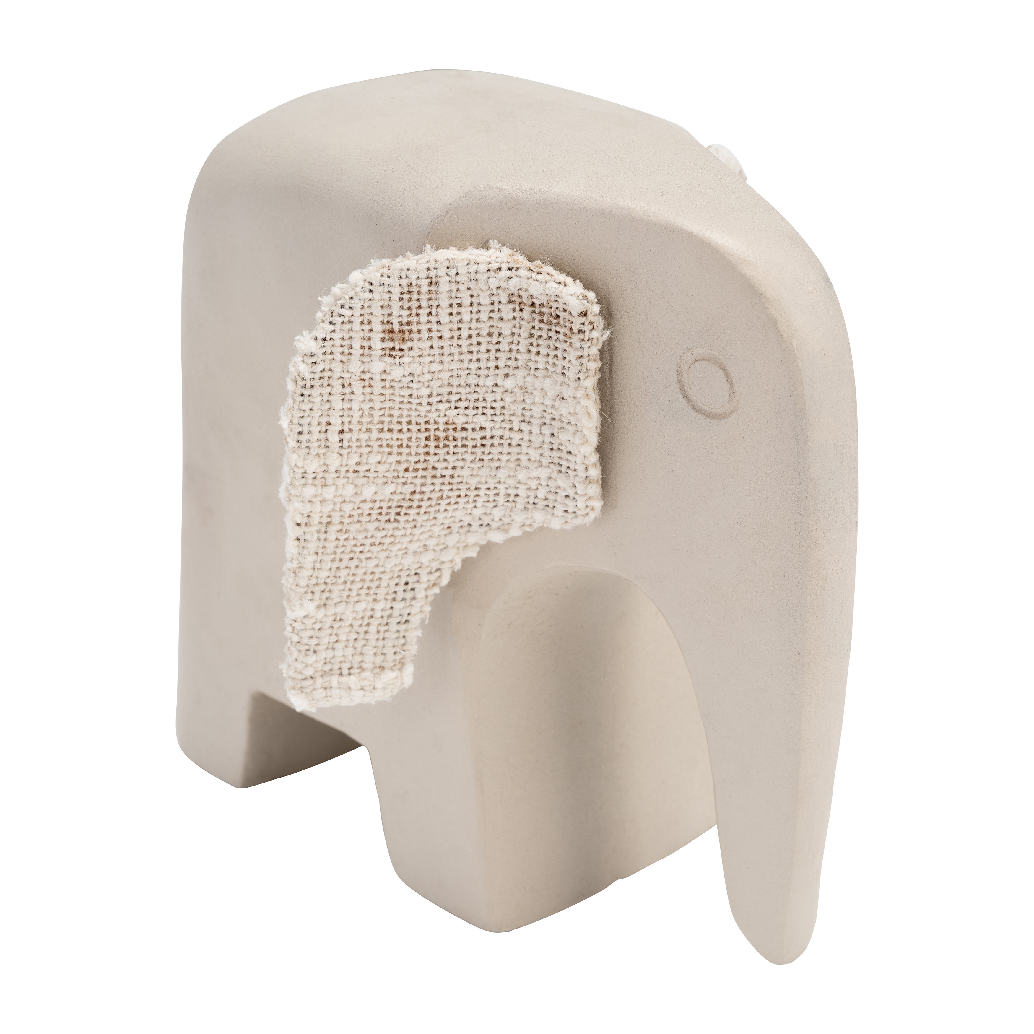 Dakota Fields Omix, 8"H Elephant Fabric Detail, Ivory, Novelty | Wayfair