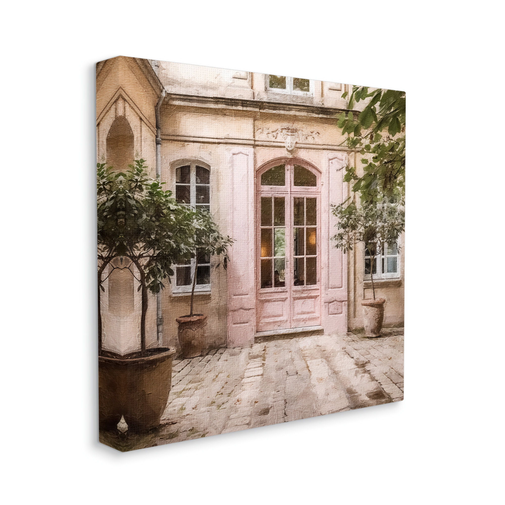 Wade Logan® Pink French Doors On Canvas by Riley B Print | Wayfair