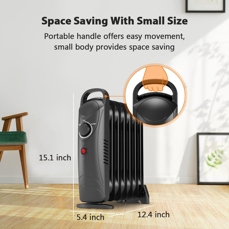 Nordic Hygge 700-Watt Electric Oil-Filled Radiant Space Heater with ...