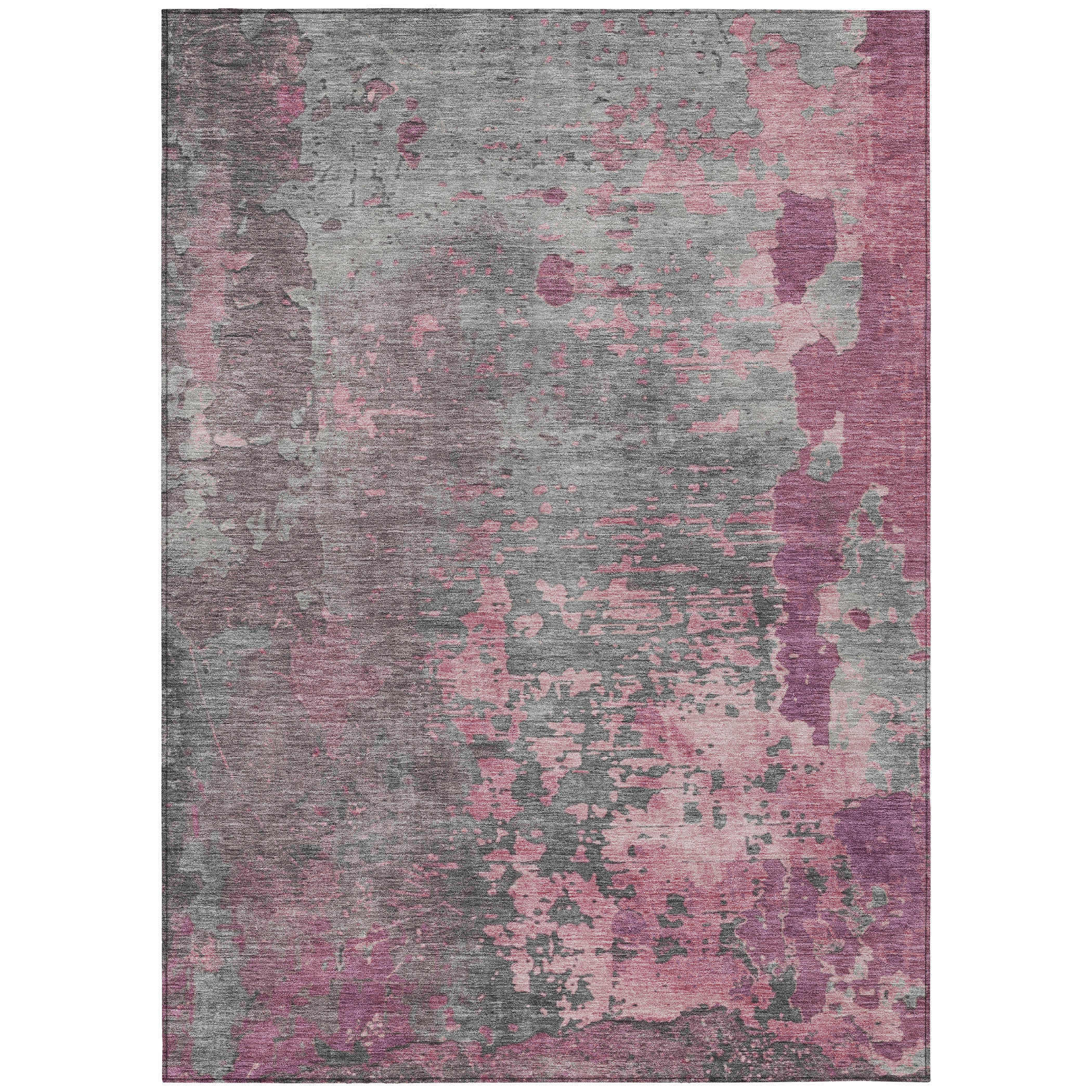 Orren Ellis Fabre 8' X 10' Blush Gray And Mauve Abstract Washable ...