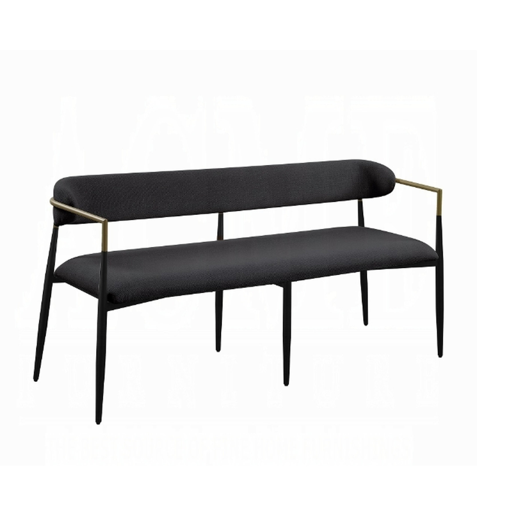 Banior Black Chenille Fabric Relax Bench - Foam Padded For Comfort ...