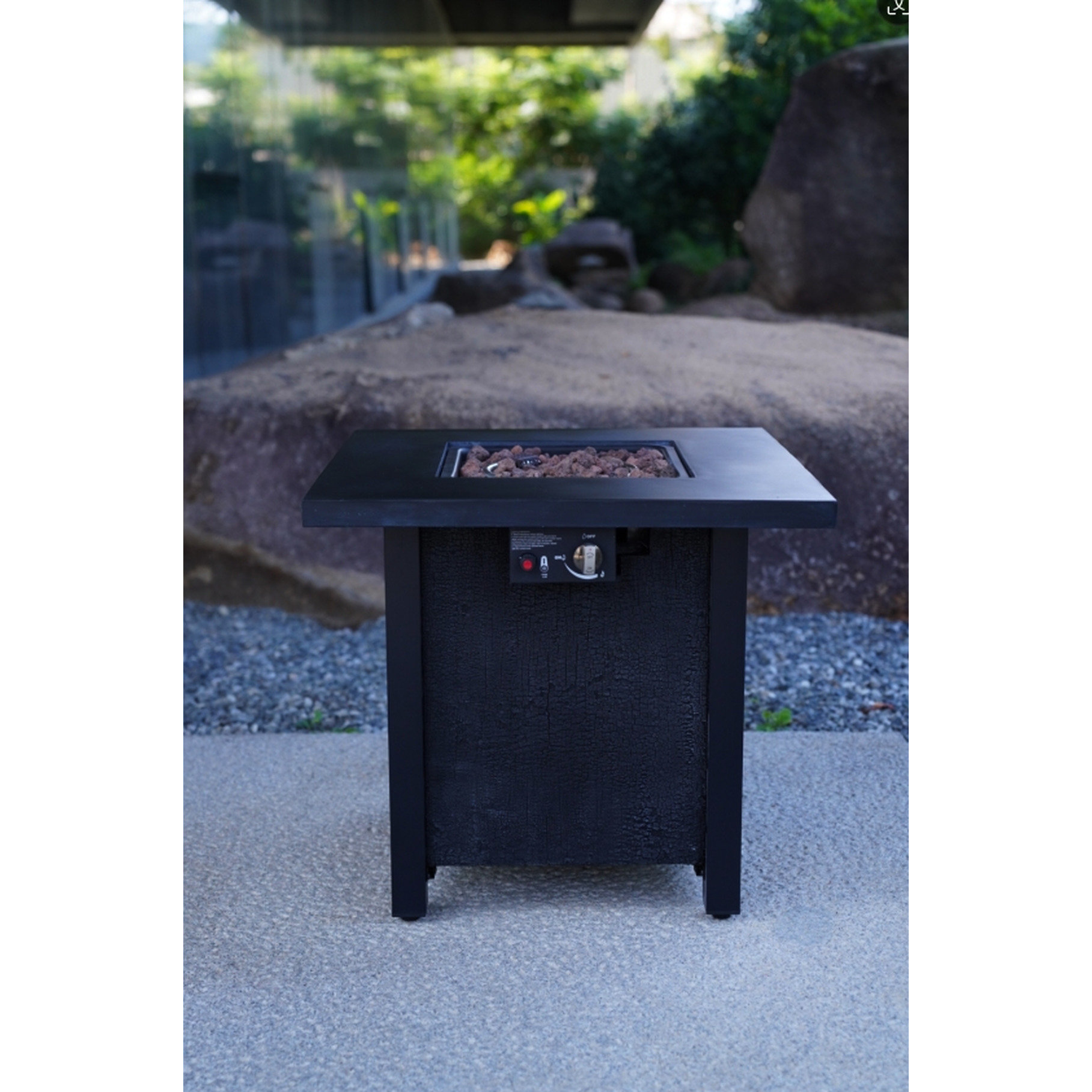 17 Stories 25" H Patio Fireplace Heating Desk, 50000 , Fiberglass And ...