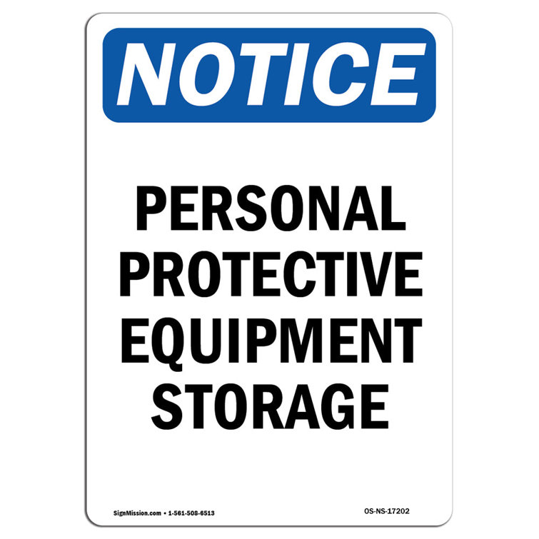 SignMission Personal Protective Equipment Storage Sign | Wayfair
