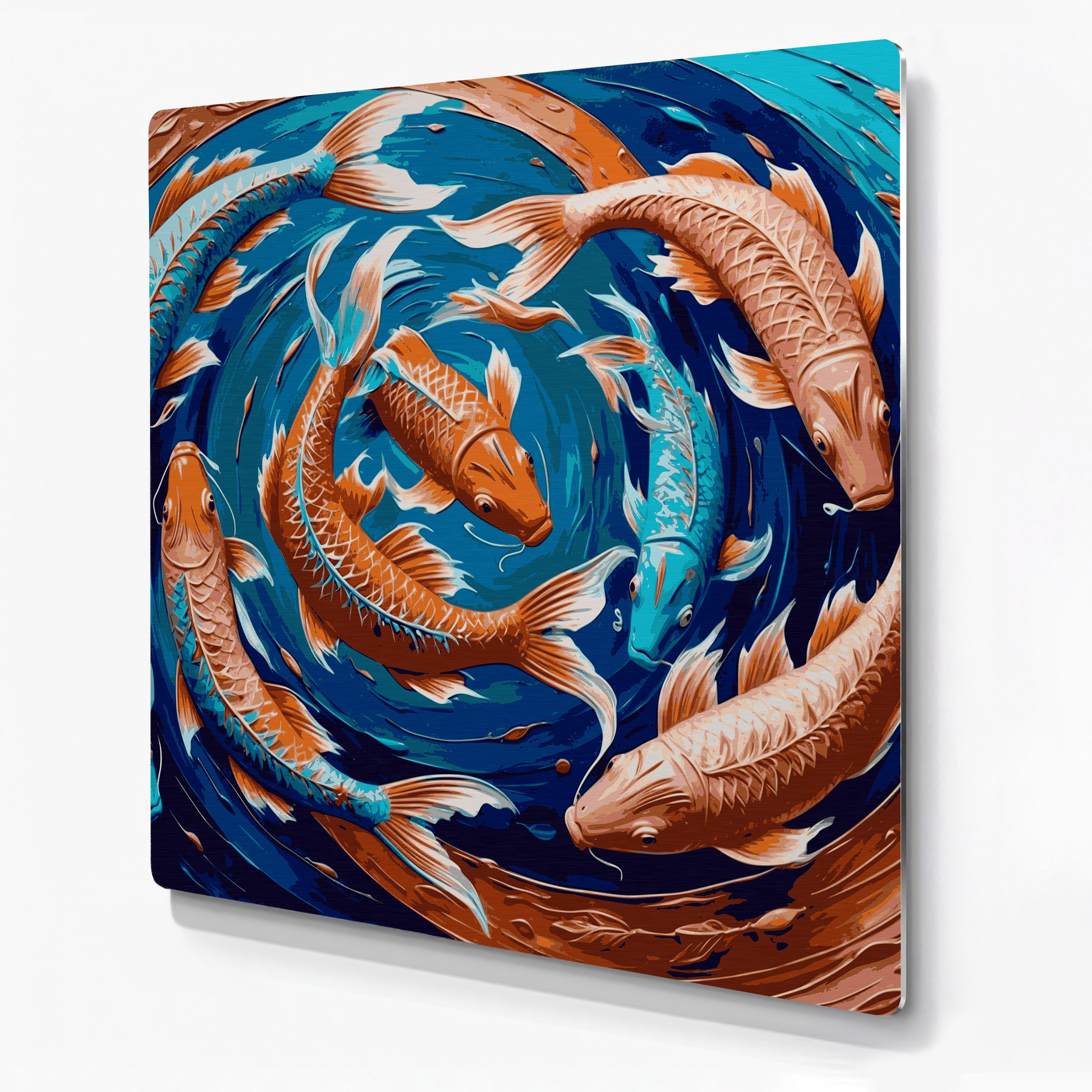 Hokku Designs Southwestern Animals Fish 28 Blue Metal Wall Art | Wayfair