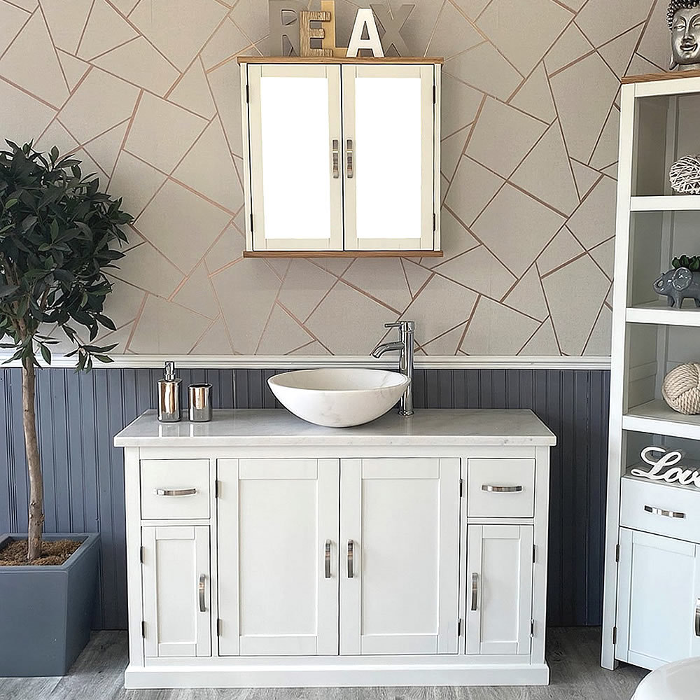 Ebern Designs Arana Solid Beech 1230mm Free-standing Single Vanity Unit ...