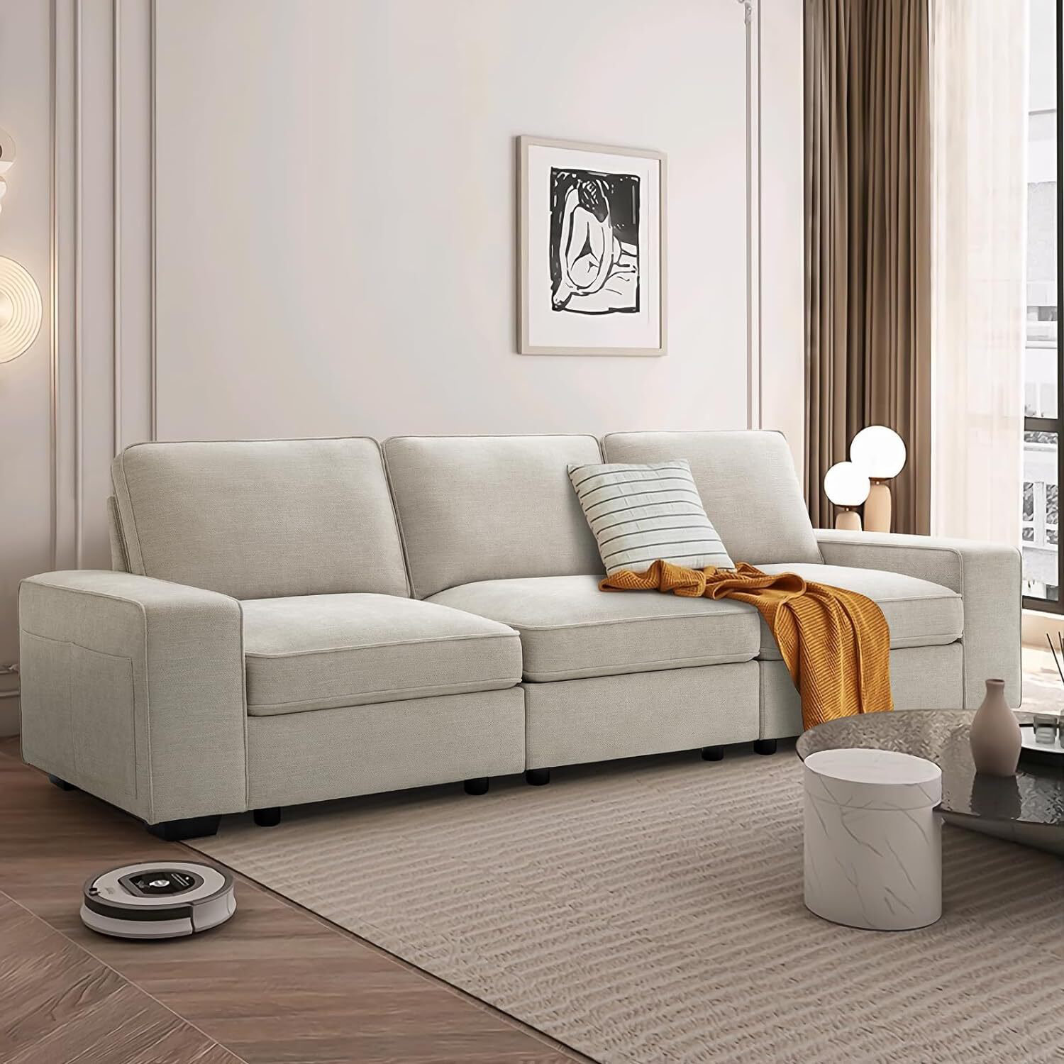 Ebern Designs Deep Seat Sofa Couch with Storage, Modular Sectional ...