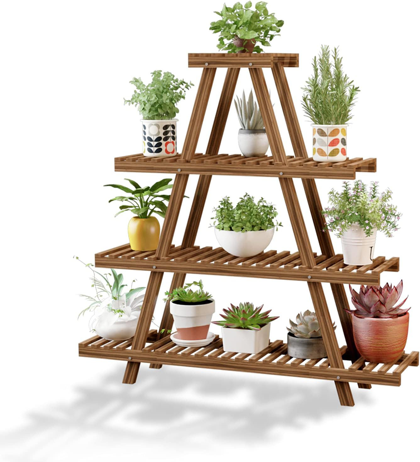 Ladder Plant Stand Large Plant Ladder For Indoor And Outdoor, Gray