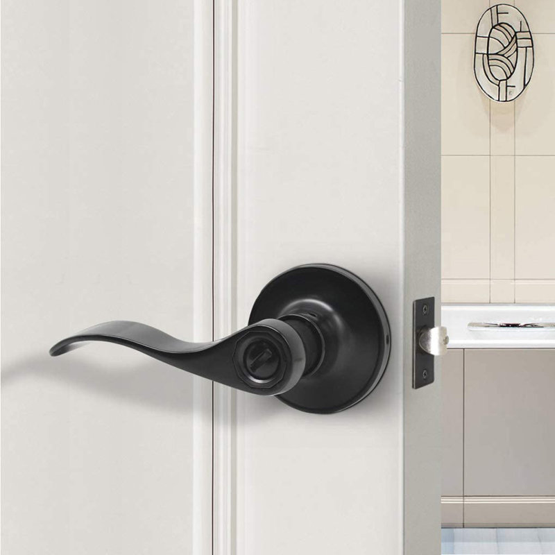 Probrico Privacy Door Lever with Round Rosette Keyless Lock & Reviews ...