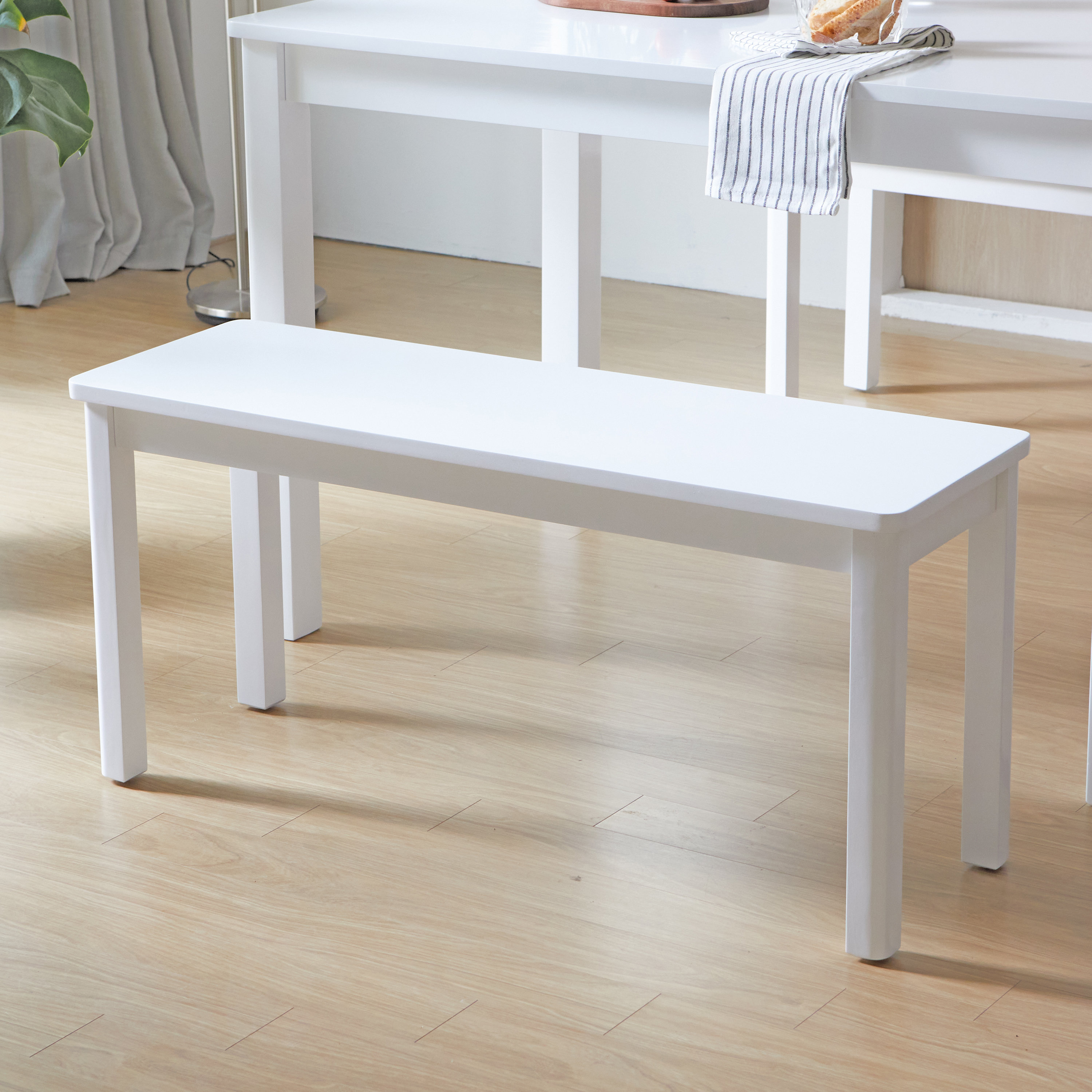 Ebern Designs Sconiers Modern Farmhouse Rectangular Wooden Bench ...