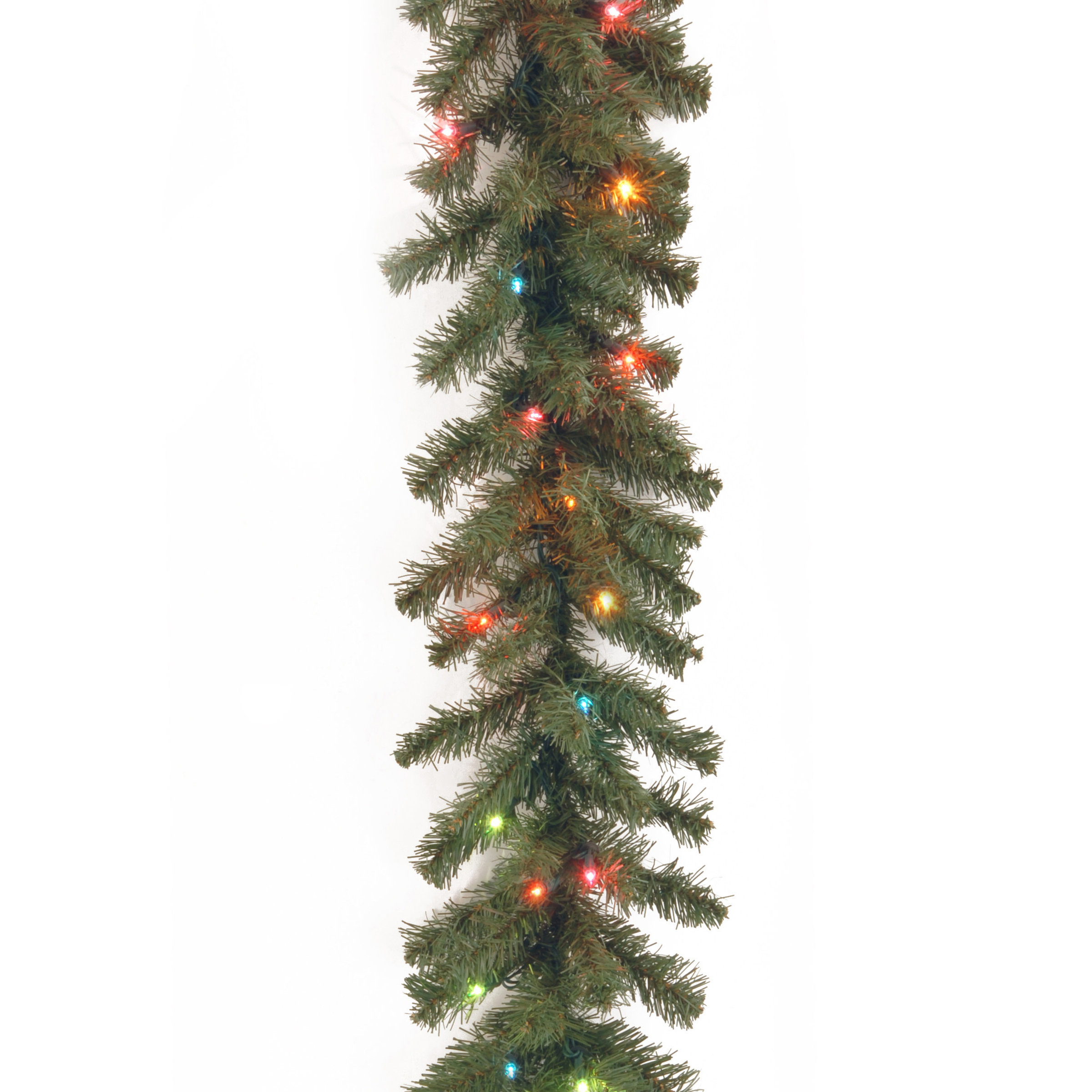 National Tree Company 9 ft. Kincaid Spruce Garland with Multicolor ...
