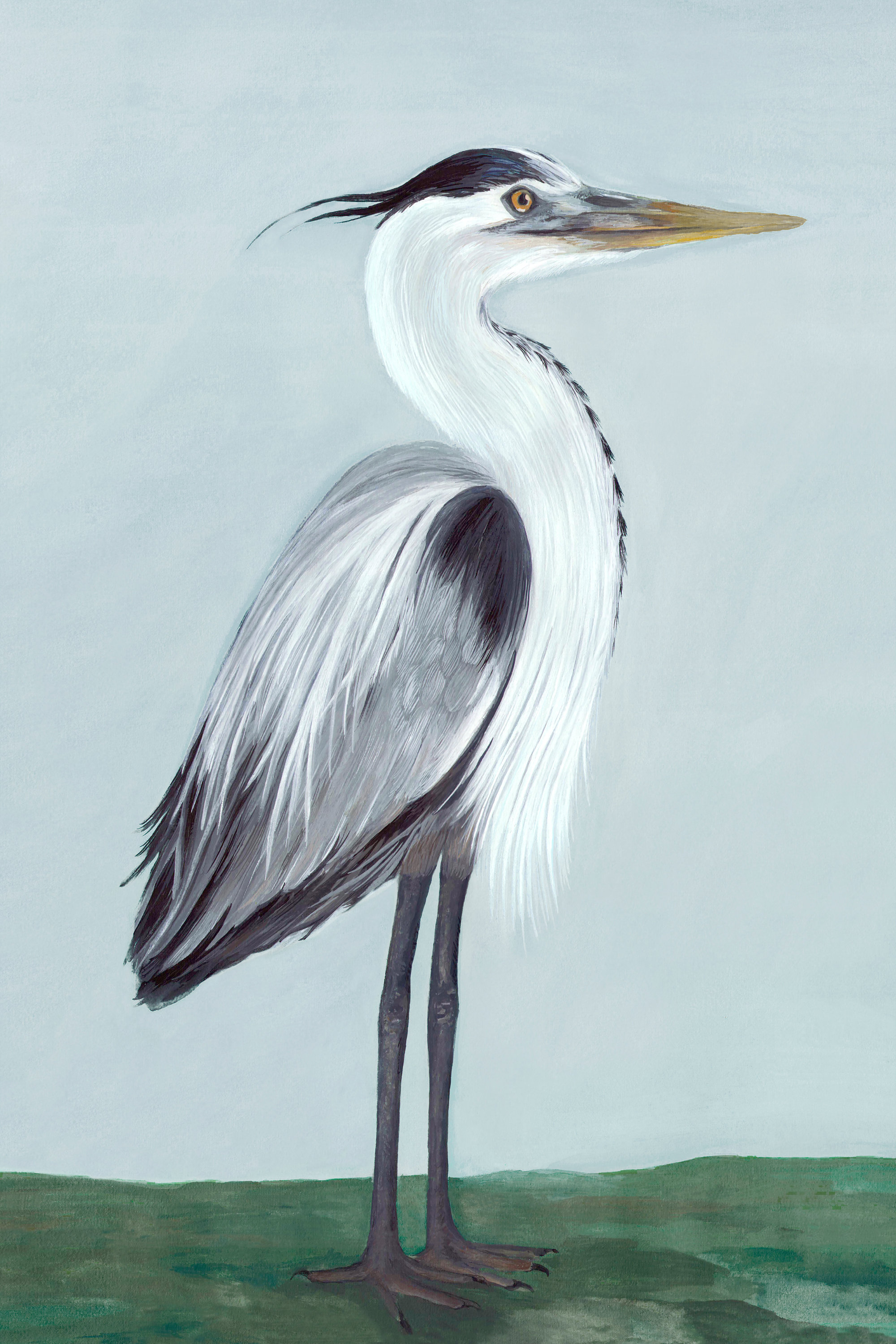Highland Dunes Great Blue Heron On Canvas by Courtney Lye Print | Wayfair