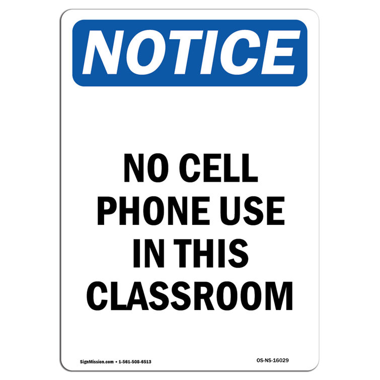 SignMission No Cell Phone Use in This Classroom Sign | Wayfair
