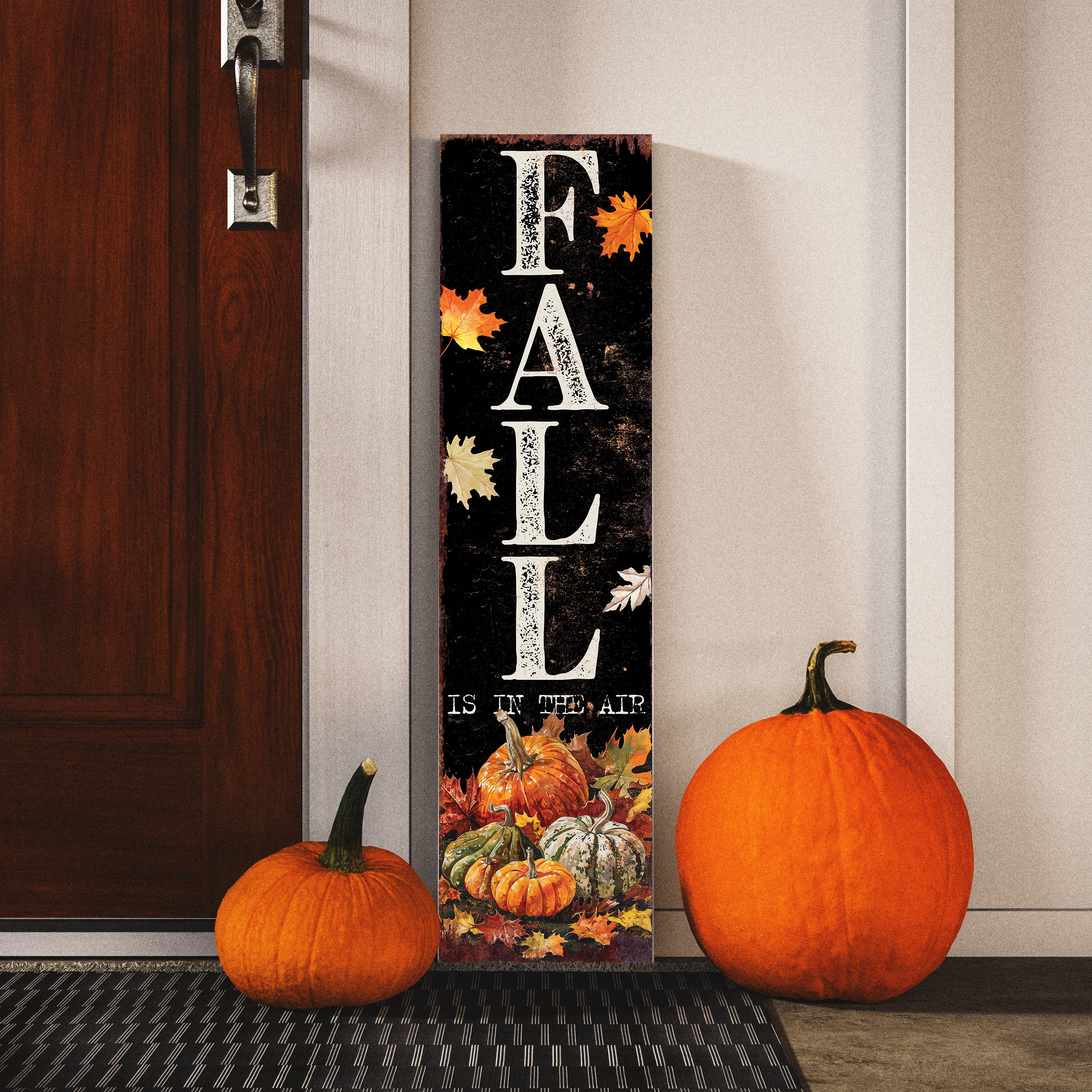 The Holiday Aisle® 36in Fall Pumpkin Welcome Porch Sign - Front Porch ...