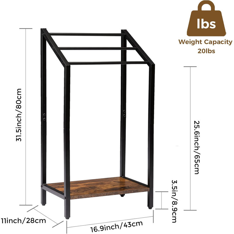 17 Stories Blanket Ladders,Industrial Black Quilt Rack Stand Free ...