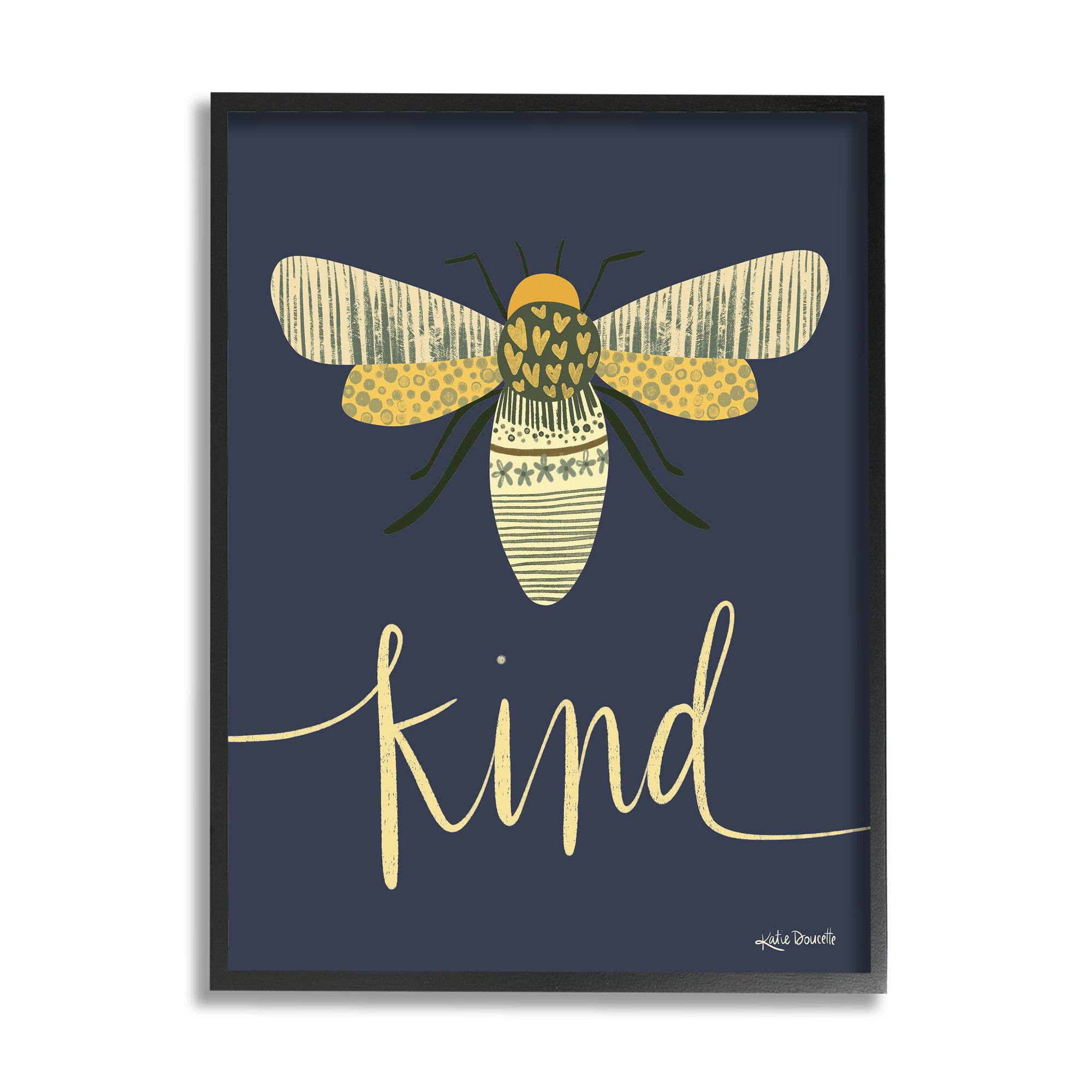 Stupell Industries Patterned Insect Bug Kind Calligraphy Framed Giclee ...