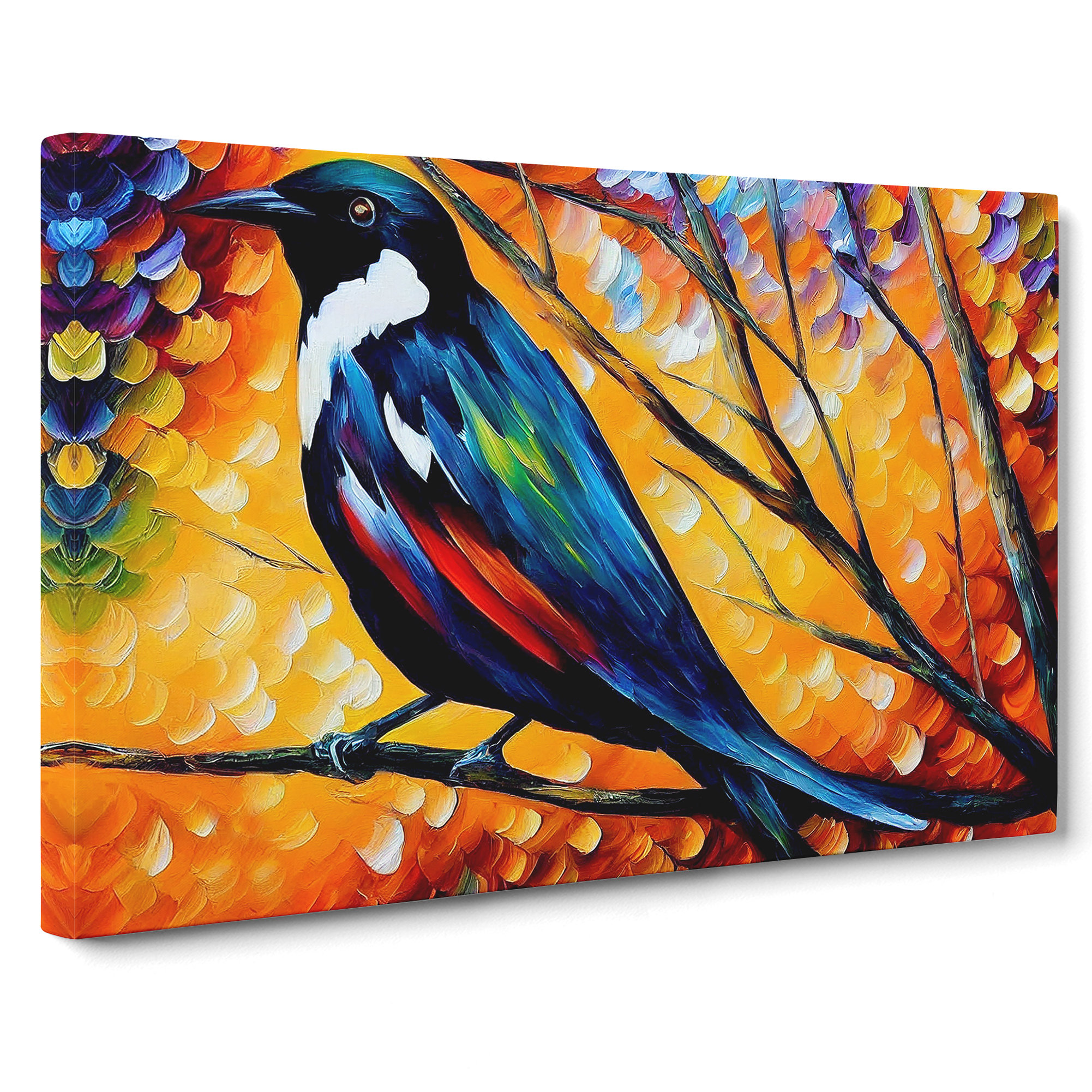ClassicLiving Magpie Bird Vol.5 Abstract - Wrapped Canvas Graphic Art ...