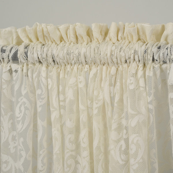 Lilijan Home & Curtain Cream Lace Classic Sheers Curtain Panels,Sheer ...