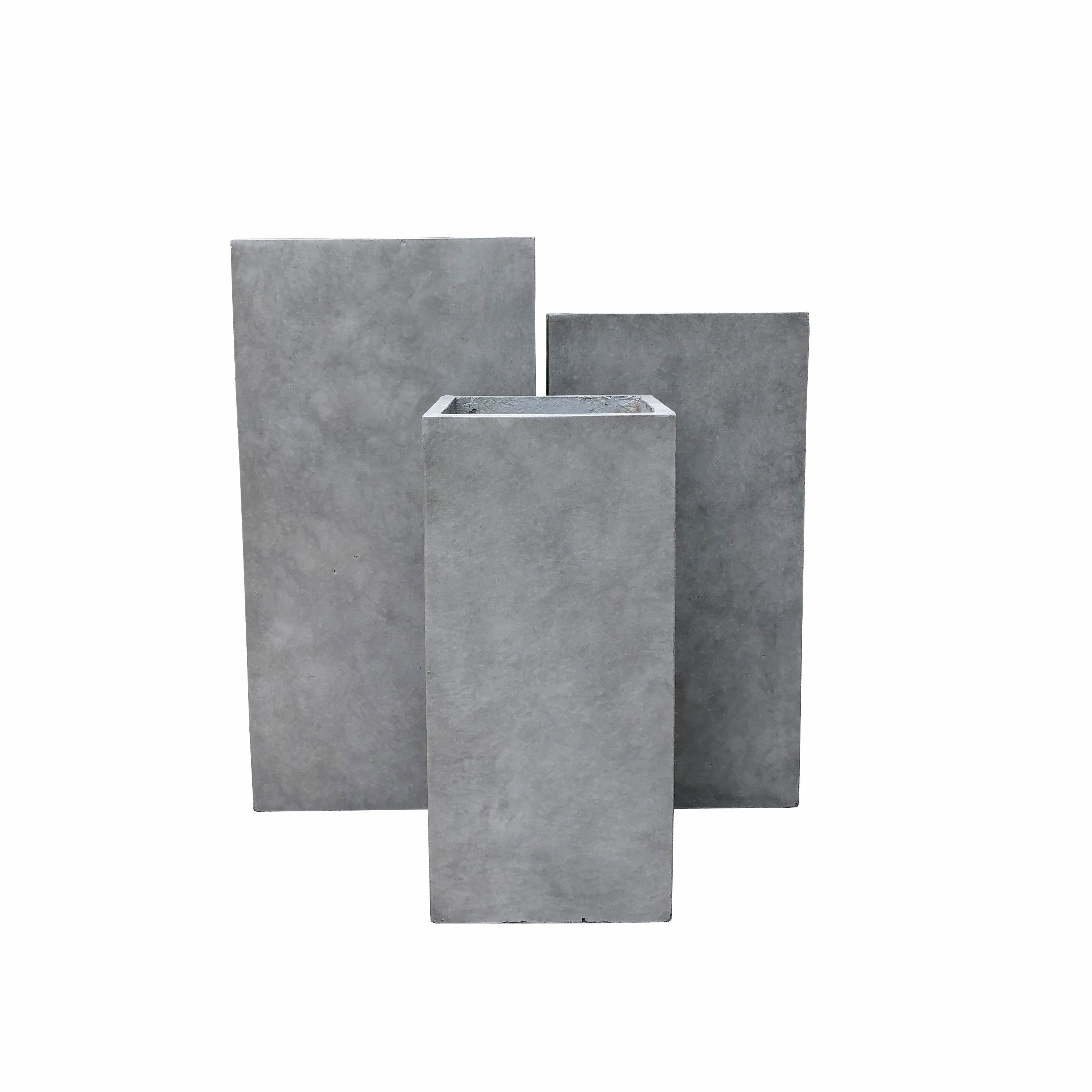 AllModern Tali 3 Piece Lightweight Modern Tall Square Outdoor Planters ...