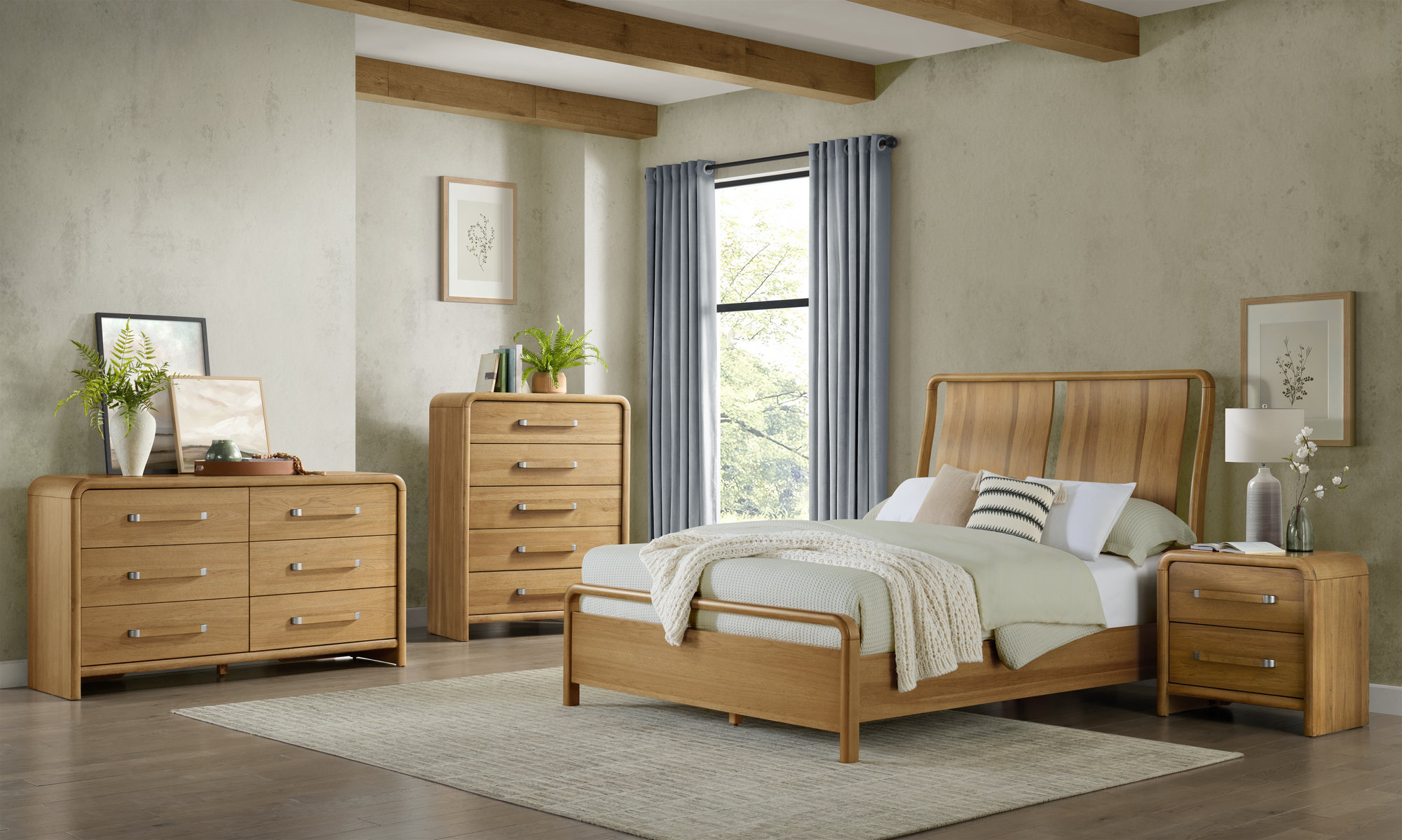 Latitude Run® Bedroom Set With Two Nightstands, Dresser, Chest, And Bed ...
