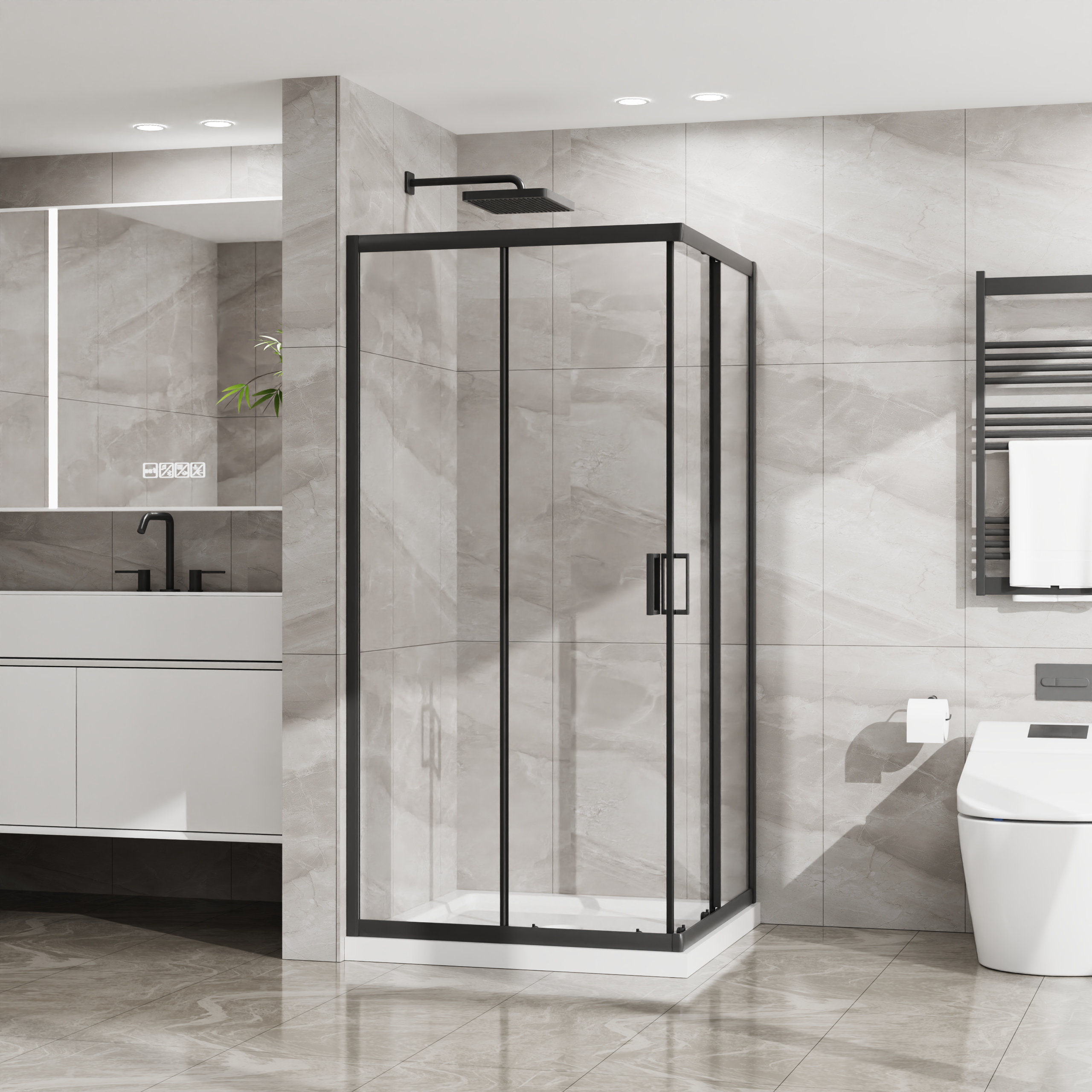 EleganceShoweria Shower Enclosure 36 In.d X 36 In. W X 72 In. H, Corner ...