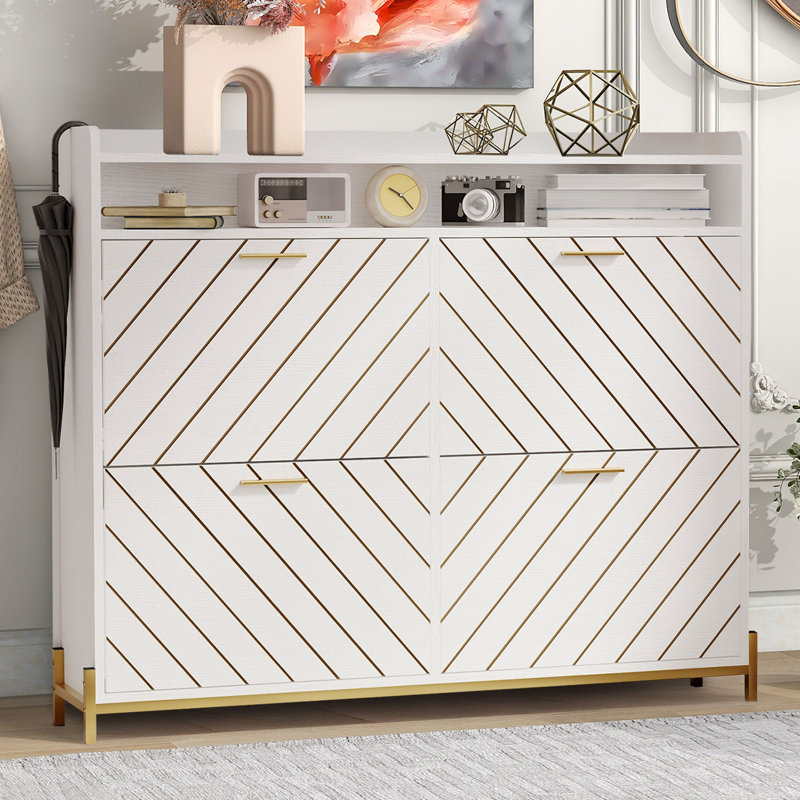 Rebrilliant Shoe Cabinet, Shoe Rack Cabinet, Shoe Rack Organizer ...