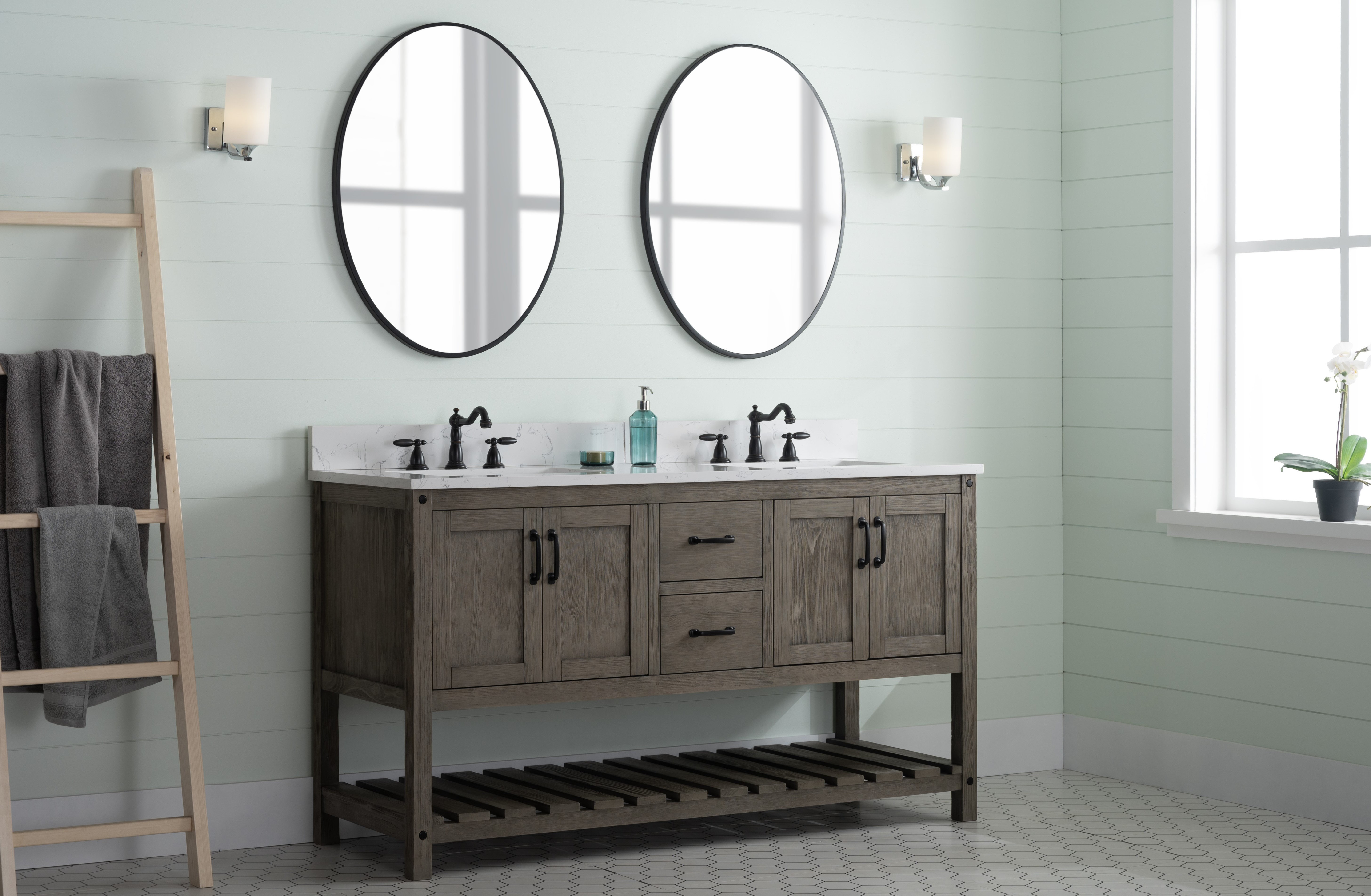 The Twillery Co.® Radstock 60" Double Bathroom Vanity Set & Reviews ...