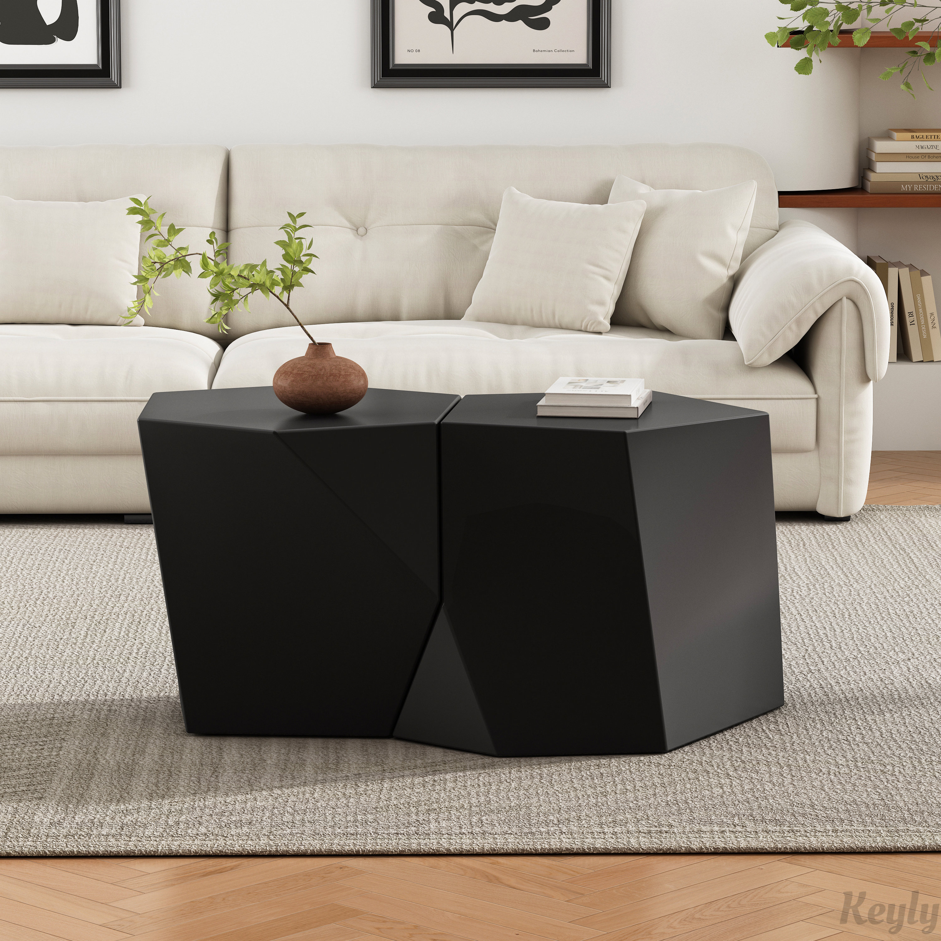 Latitude Run® set of two geometric coffee tables | Wayfair