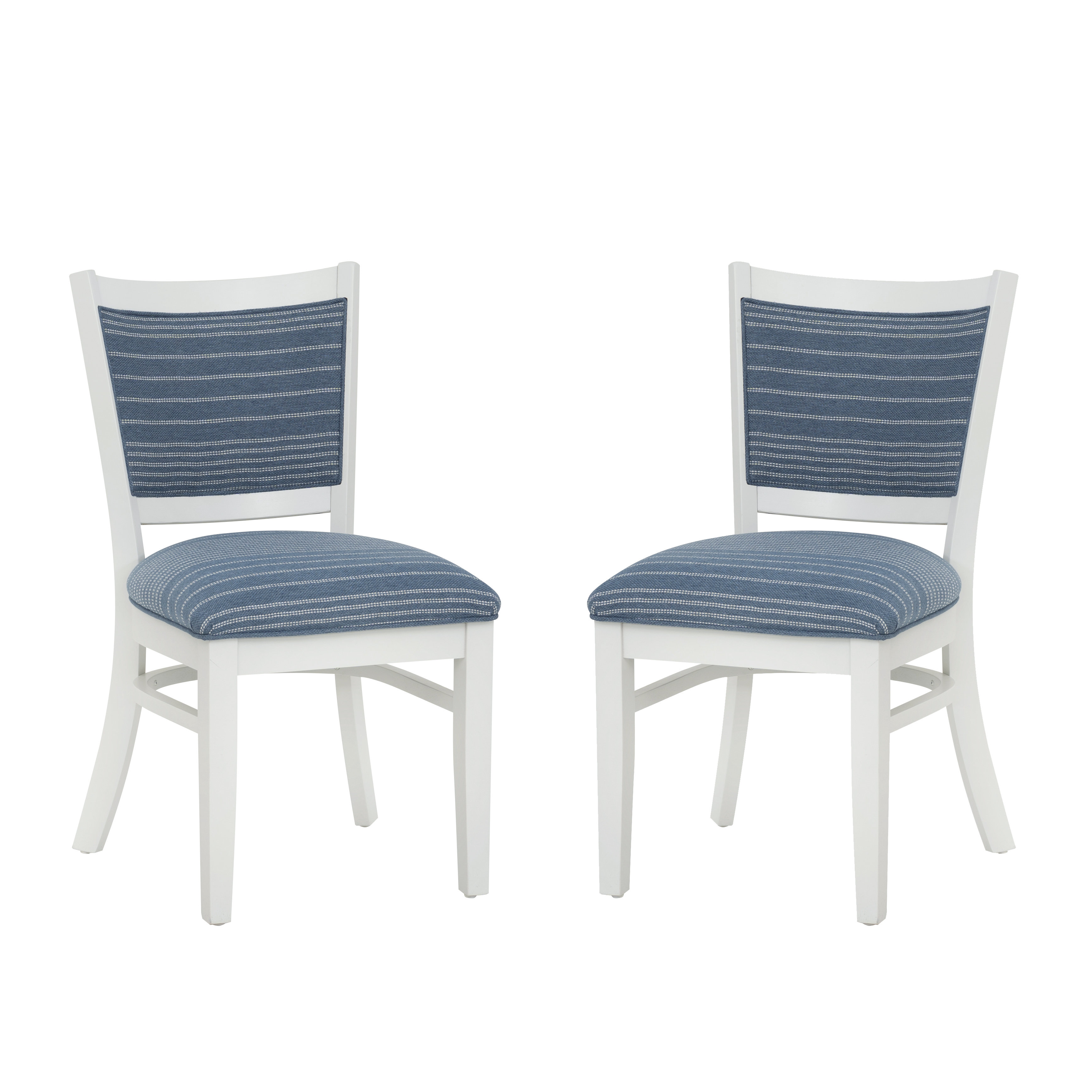 Lark Manor™ Lainey Side Chair Blue Stripe Set Of 2 | Wayfair