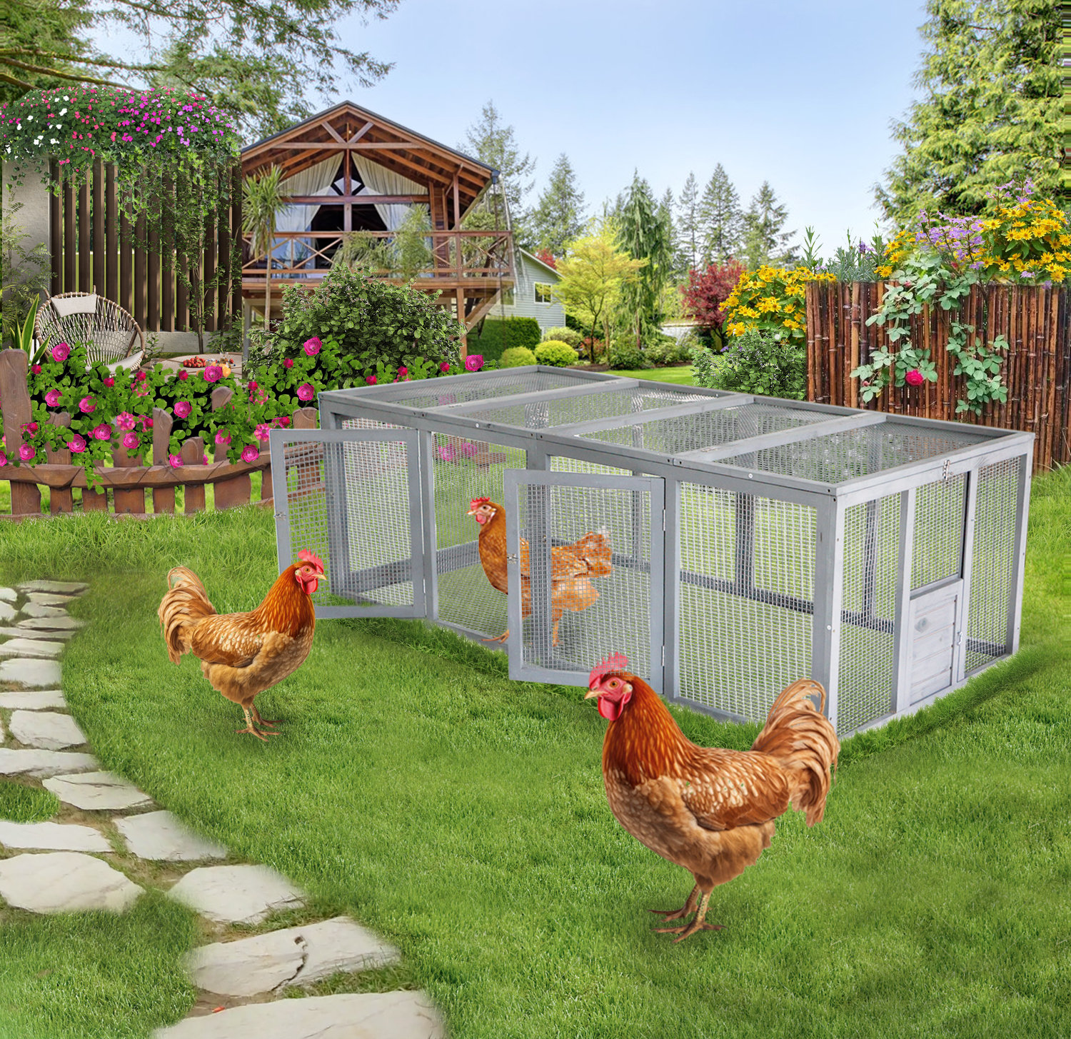 Tucker Murphy Pet™ Chicken Coop Run, Extension Chicken Run 20.73 Ft² ...