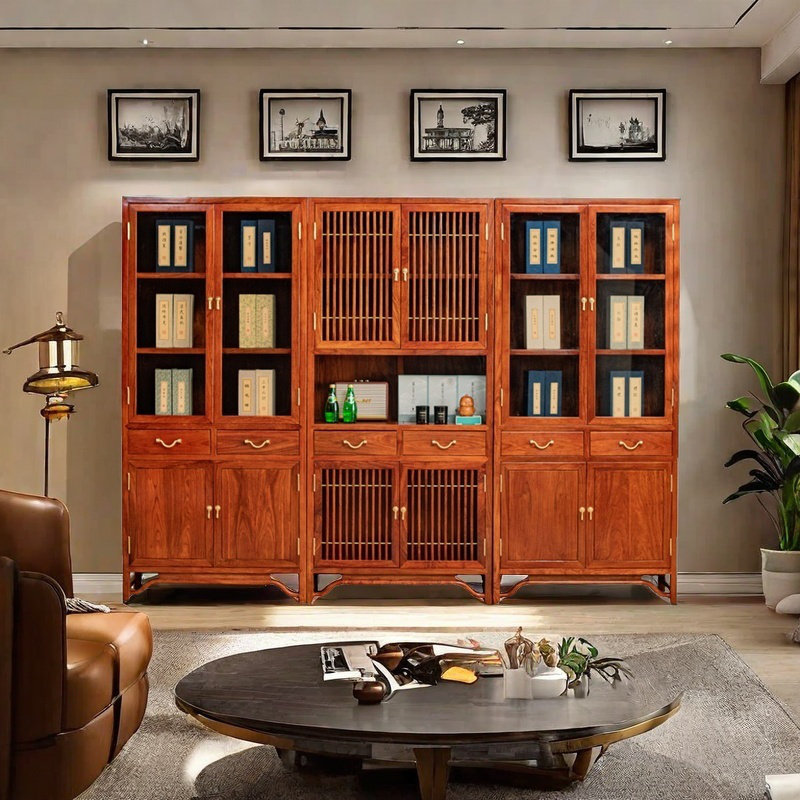 Parttlion New Chinese style storage solid wood bookcase | Wayfair