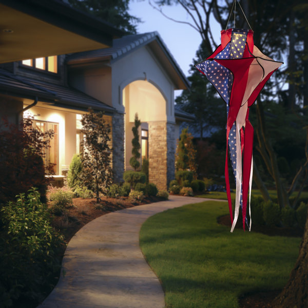 The Twillery Co. Albaugh Patriotic Solar Lit Twisting Windsock Nylon 19 ...