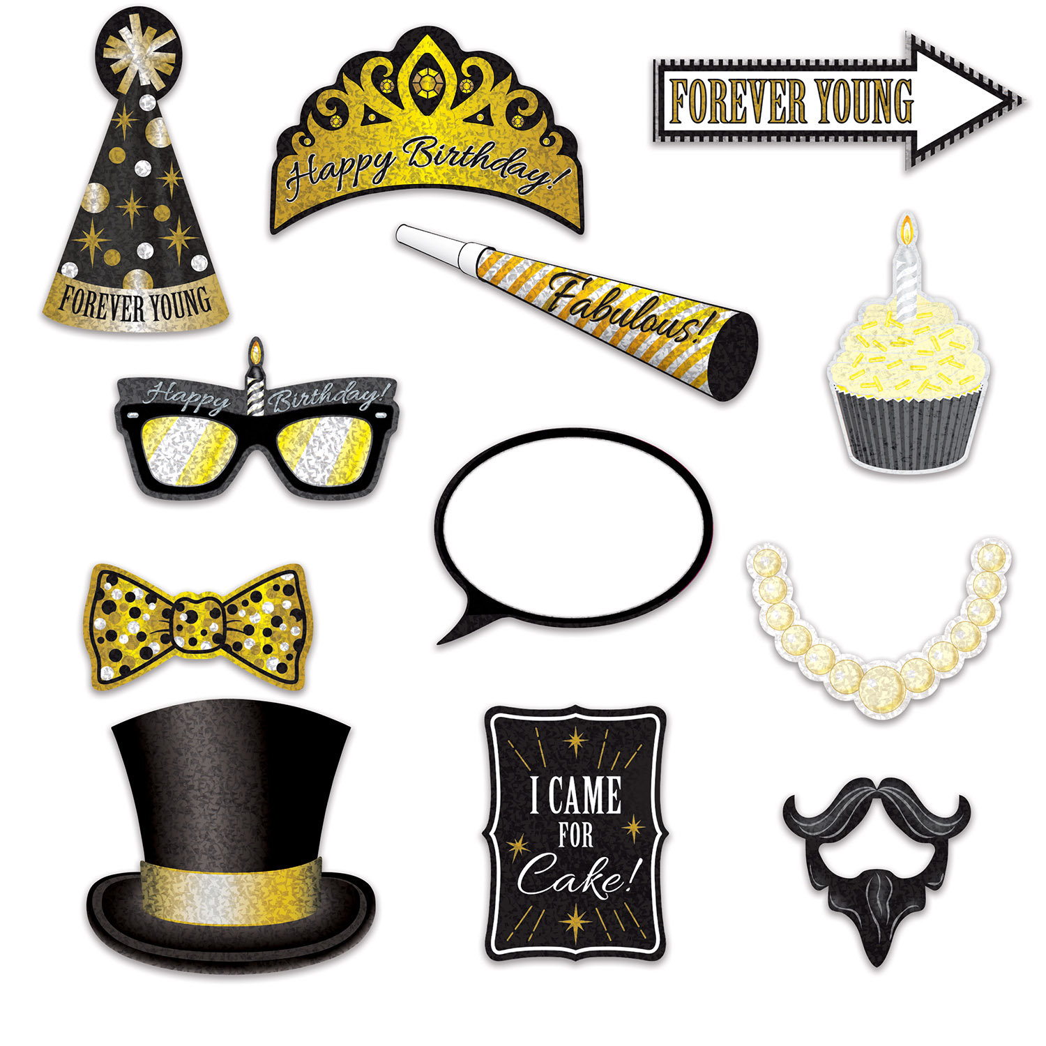 The Party Aisle™ Forever Young Photo Fun Signs | Wayfair