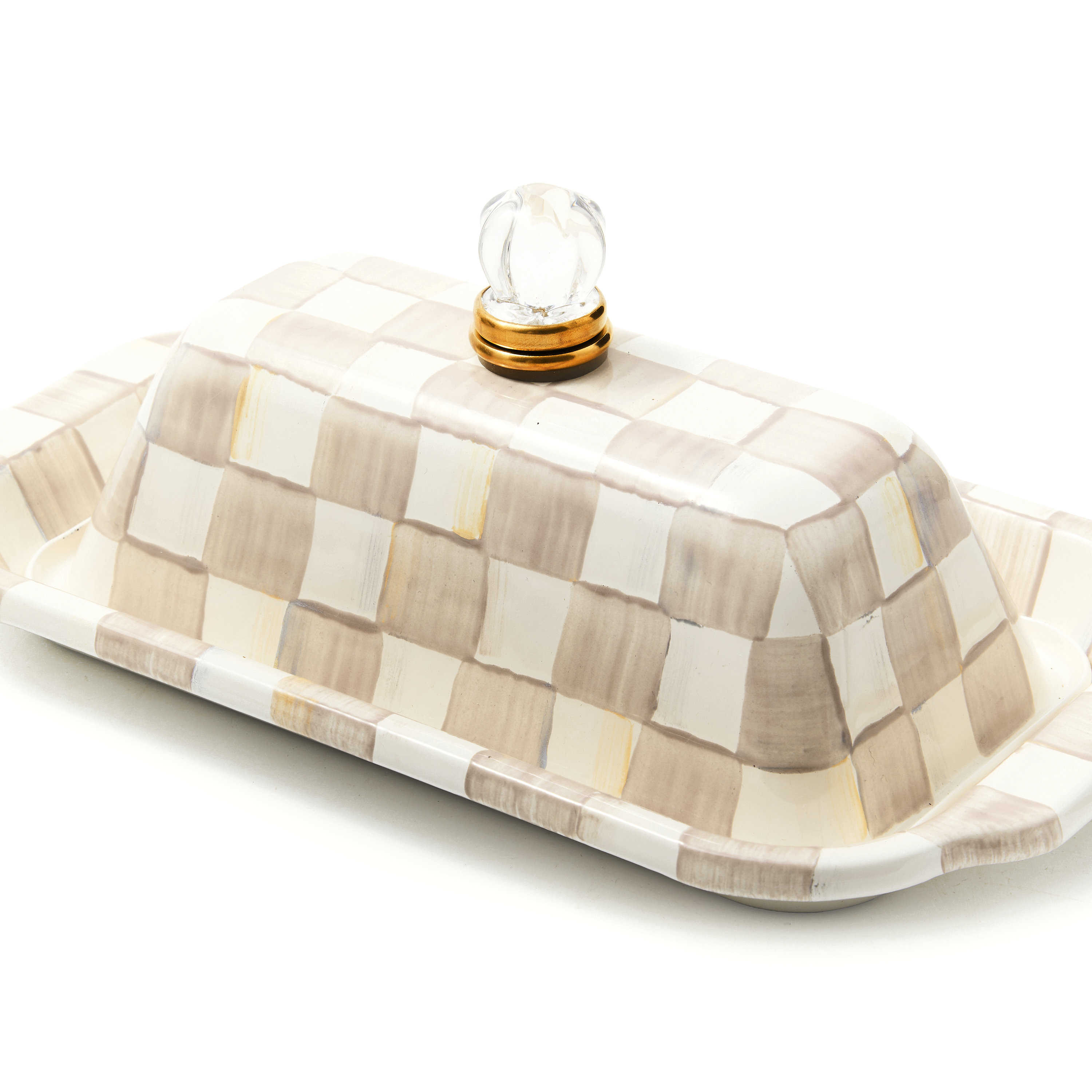 MacKenzie-Childs Mocha Check Butter Box & Reviews | Wayfair