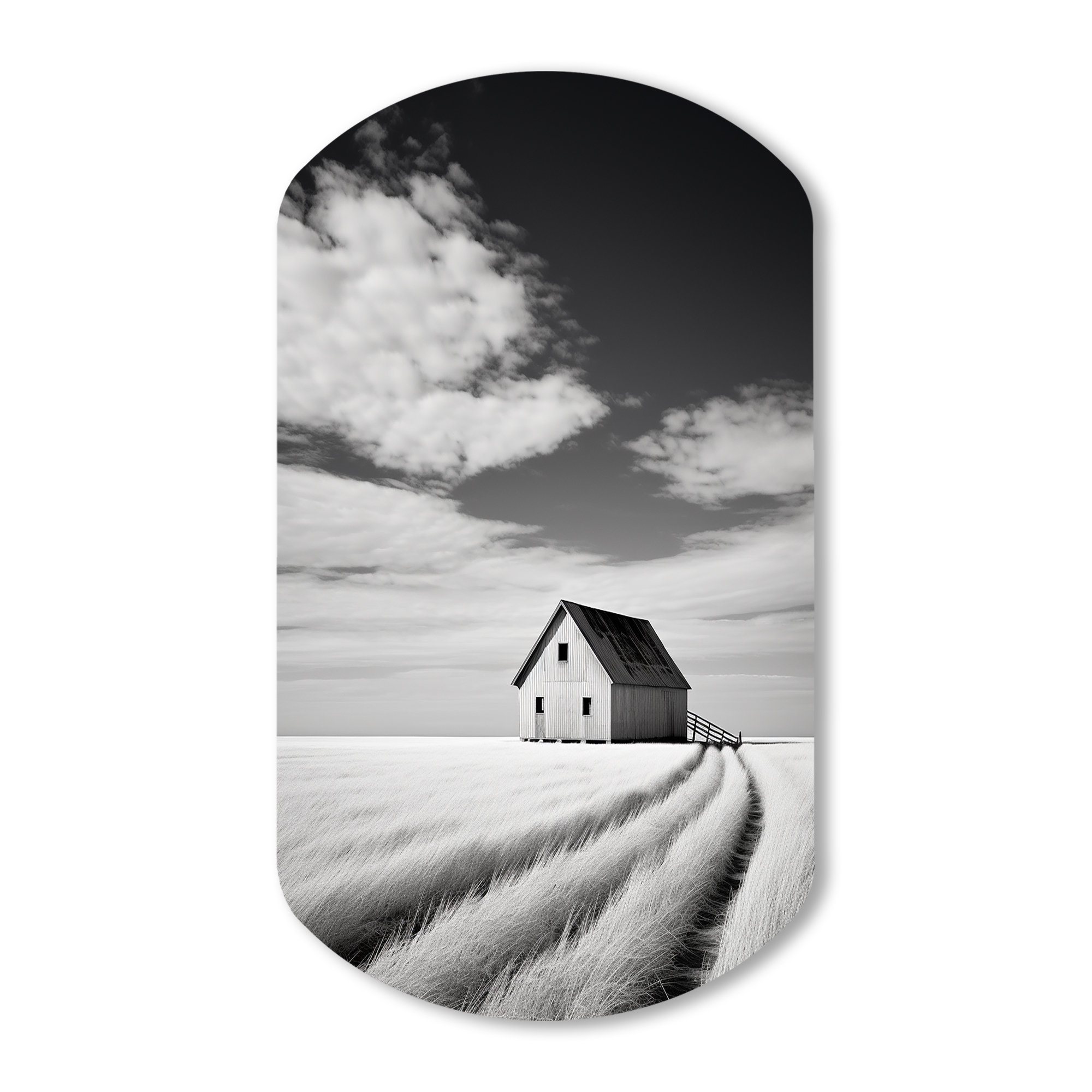 Design Art Black And White Barn Minimalism Country Charm I - Barns ...